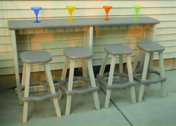 Spa Side Bar and Bar Stools